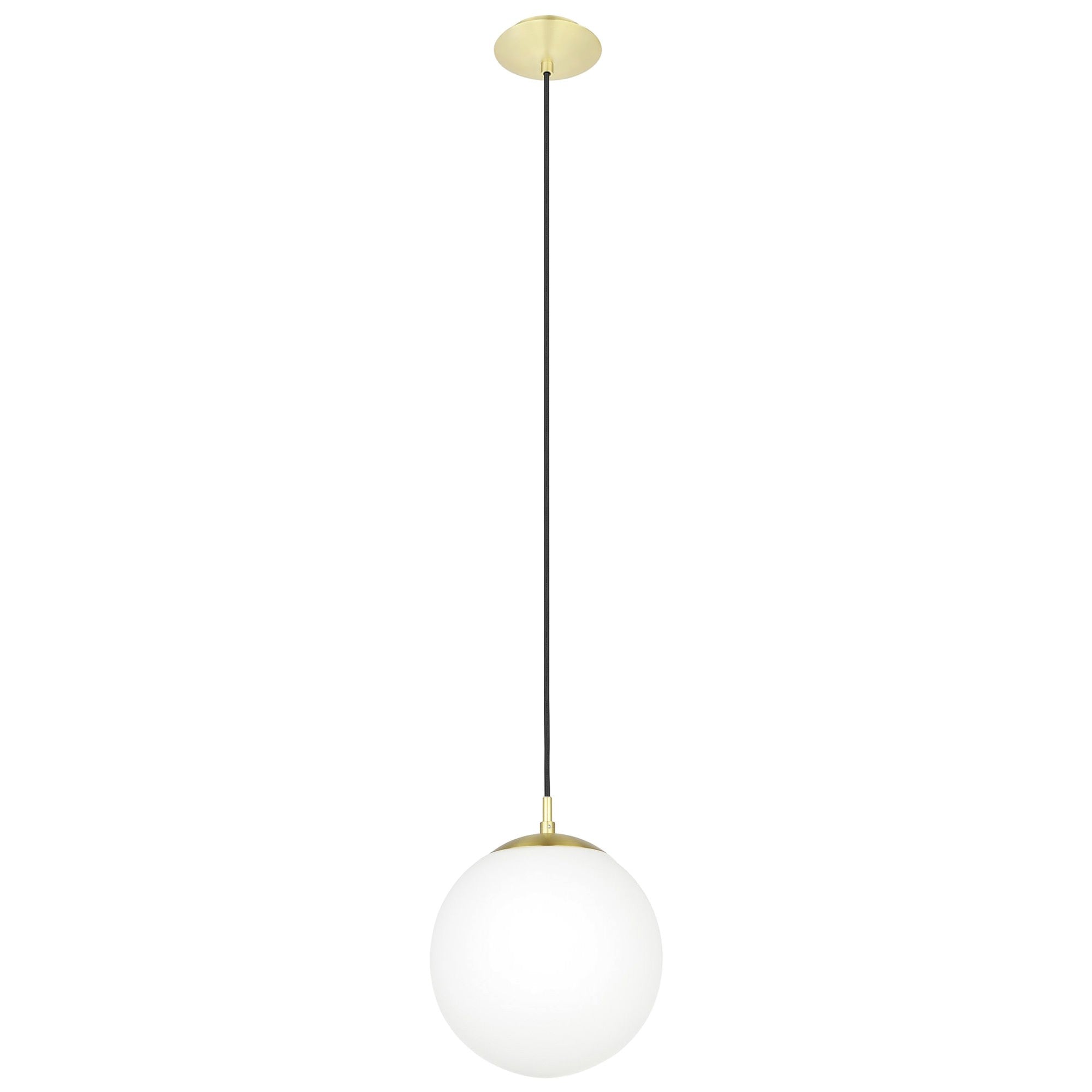Rondo Glass Ball Pendant Light, Medium, Opal / Brass – The Lighting Point