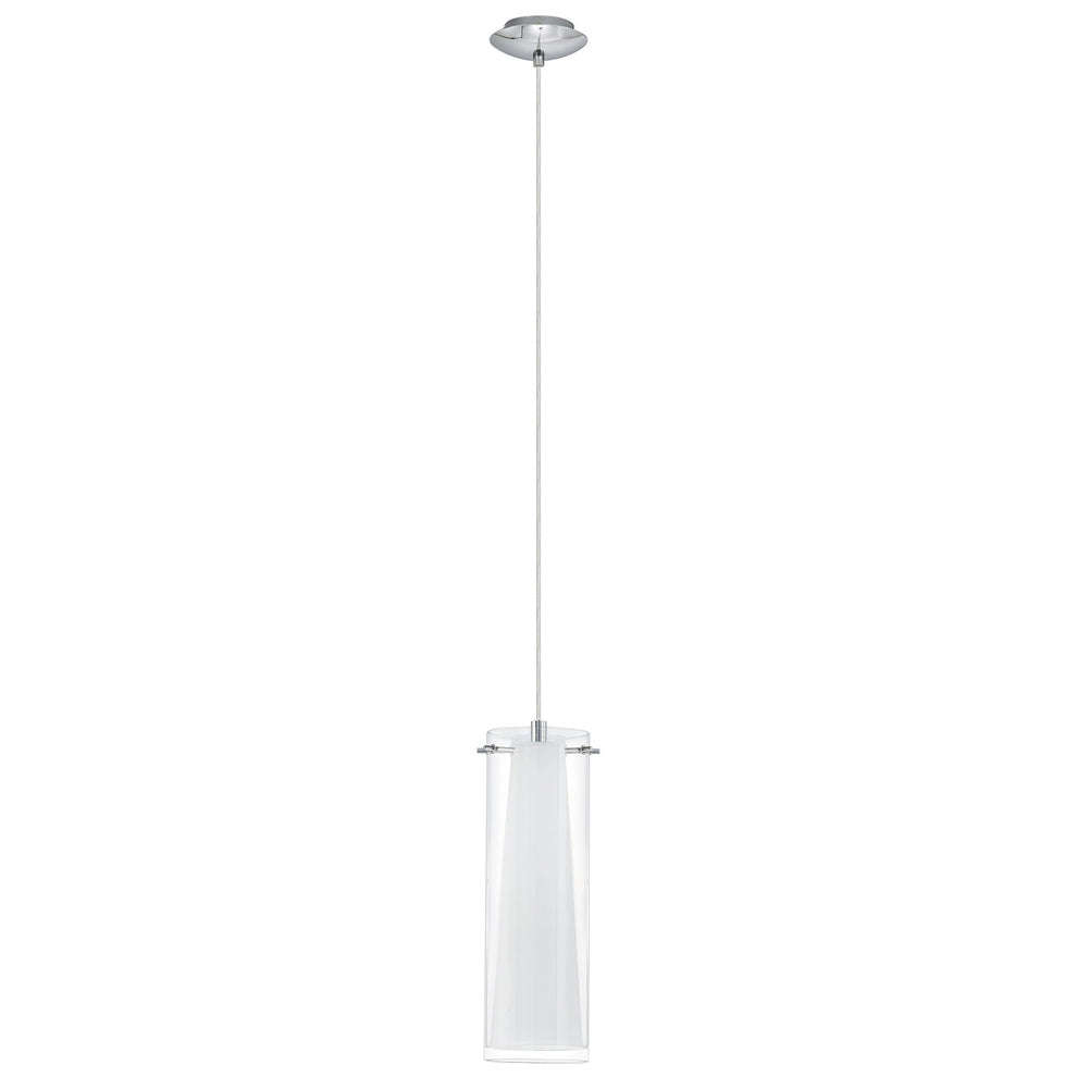 Pinto Glass & Metal Pendant Light, Opal / Clear – The Lighting Point