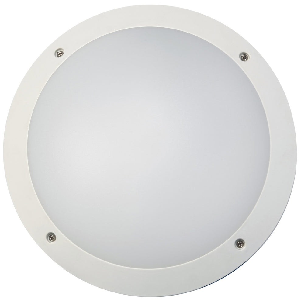 Prestons IP66 Exterior Plain LED Bunker Wall Light, Round, White – The ...