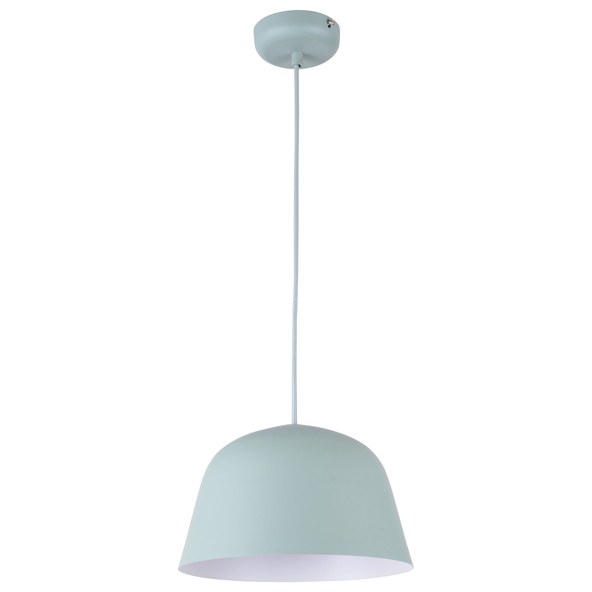 Pastel Iron Pendant Light, Angled Dome, Matt Green – The Lighting Point